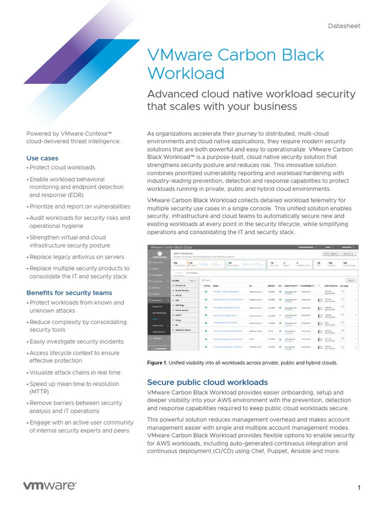 vmw-datasheet-carbon-black-workload | PDF | Cloud Computing | Computer Security
