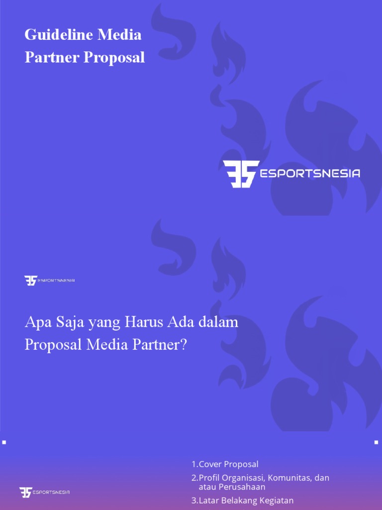 Panduan Proposal Media Partner Esports | PDF