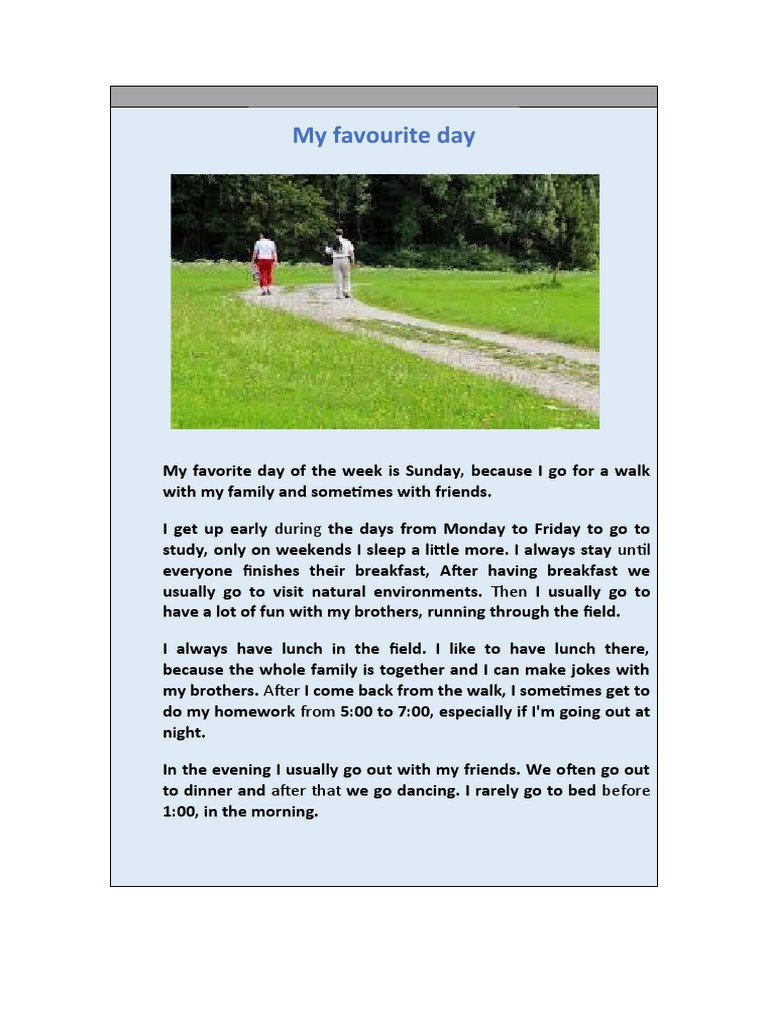 My Favourite Day | PDF