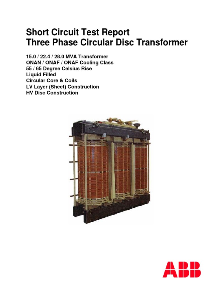 ShortCircuit 15MVA Circular Disc | PDF | Transformer | Inductor