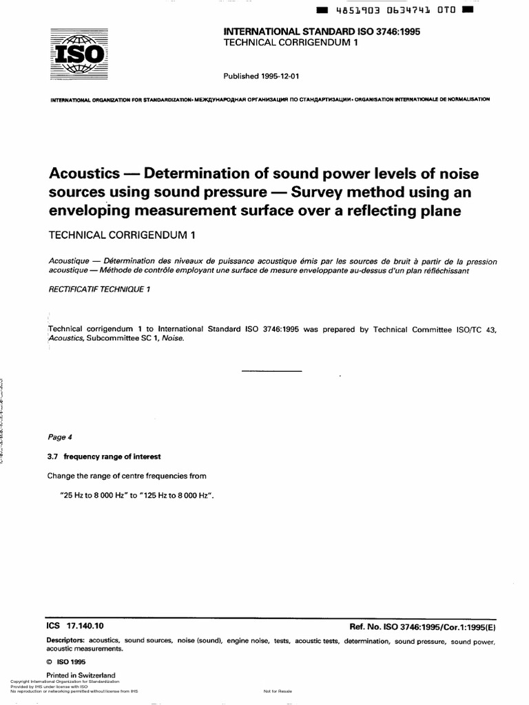 Iso 3746 - 1995 | PDF | International Organization For Standardization ...