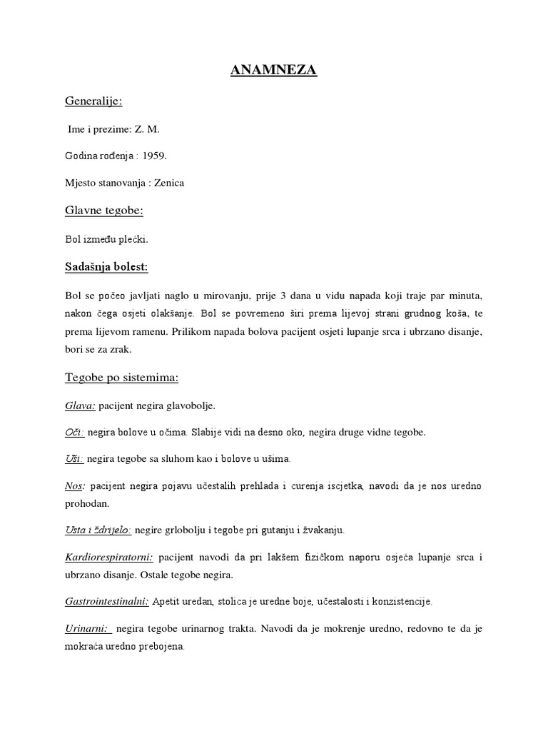 Anamneza I Status | PDF