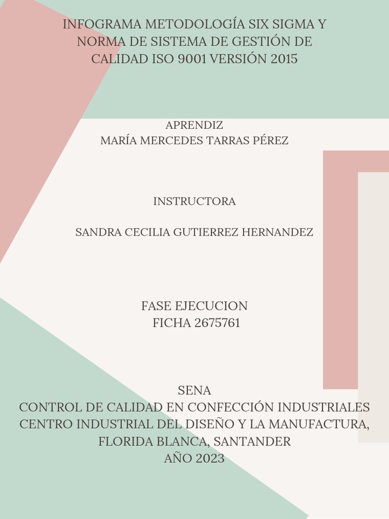 Infograma GA3-290601231-AA6-EV0 | PDF | Calidad (comercial) | Gestión de la calidad