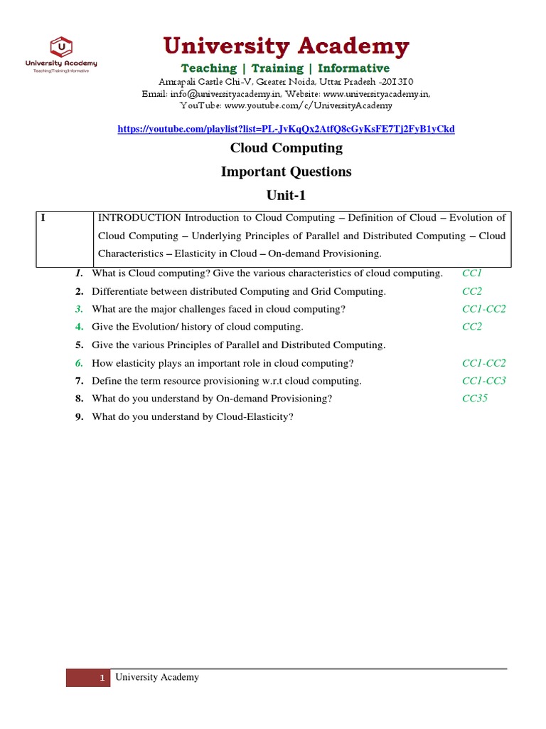 Cloud-Computing Question Bank | Download Free PDF | Cloud Computing | Virtualization