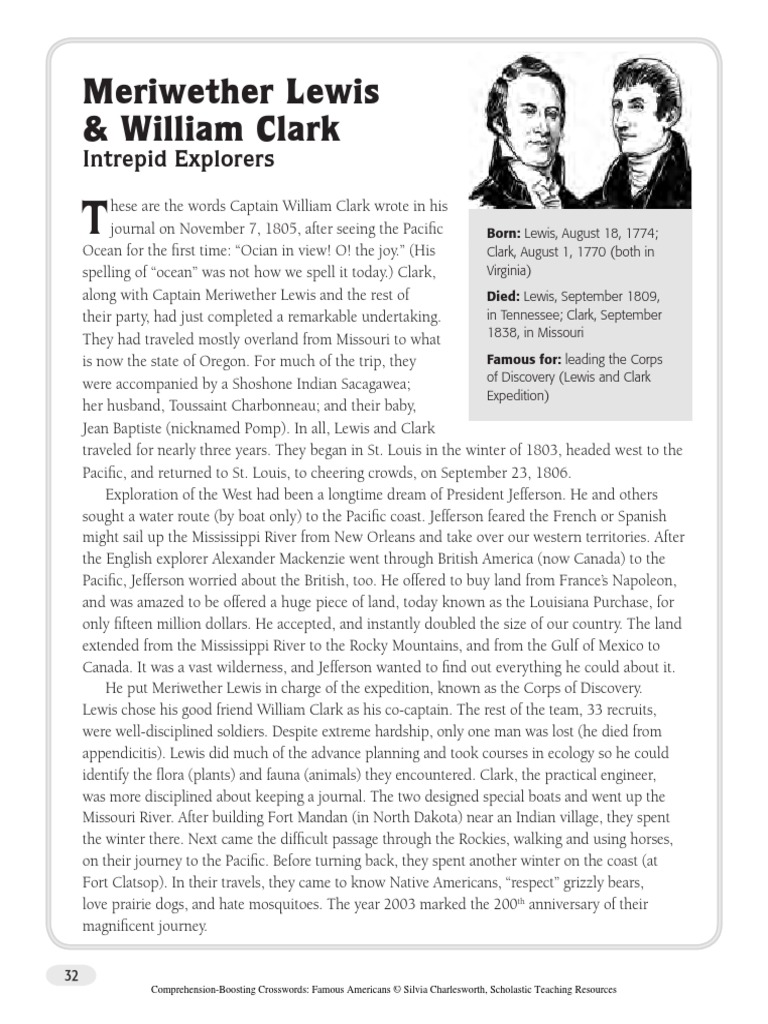 DOCUMENT 2 Lewis Clark and Crossword | PDF | Lewis And Clark Expedition ...