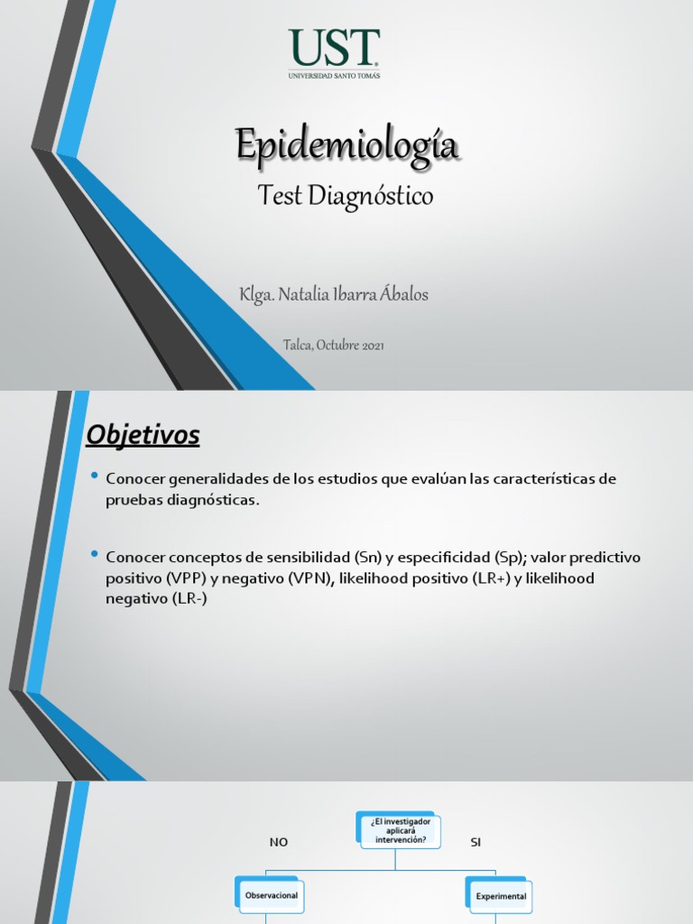 Clase 8. Test DG | PDF | Sensibilidad y especificidad | Diagnostico medico
