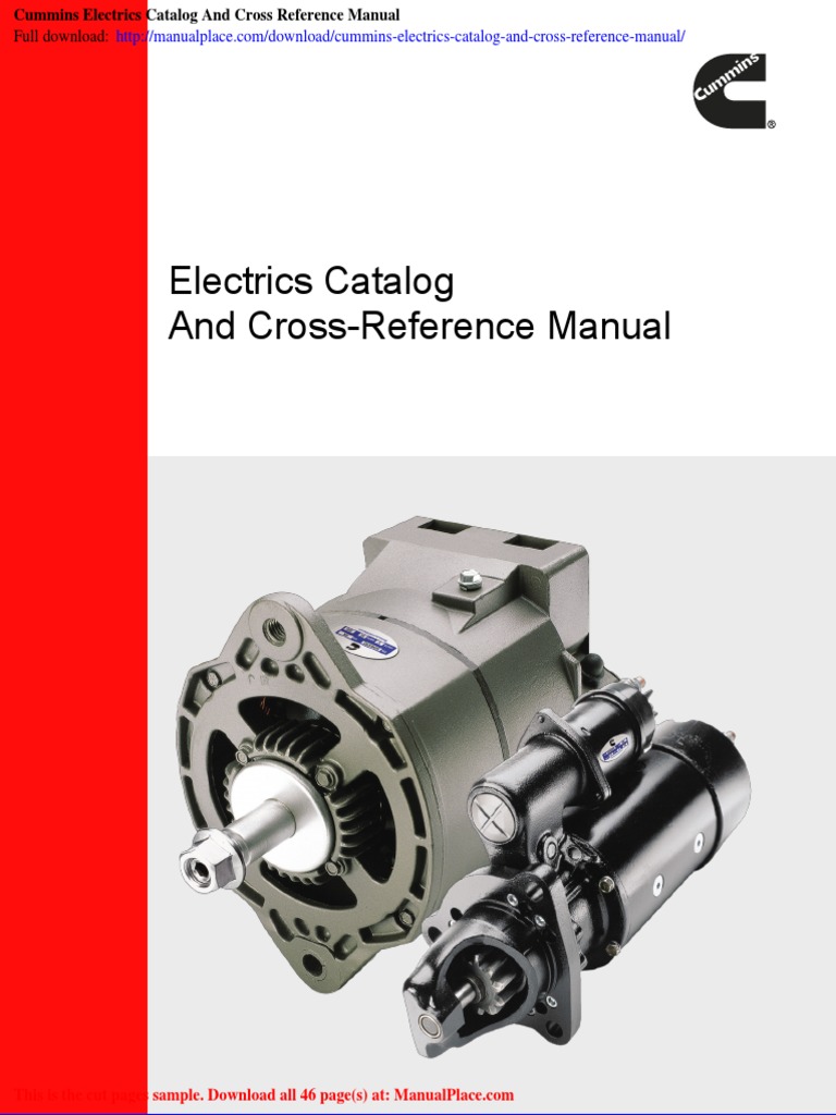 Cummins Electrics Catalog and Cross Reference Manual | PDF | Electrical Engineering | Machines