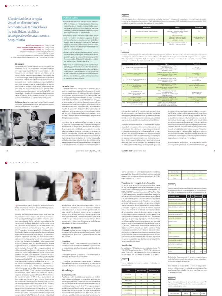 Efectividad Terapia Visual | PDF | Óptica