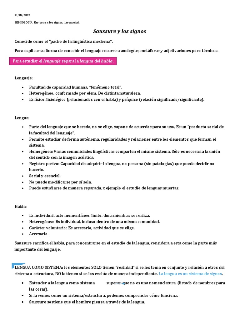 Semio Resumen 1er Parcial | PDF | Habla | Ciencia cognitiva