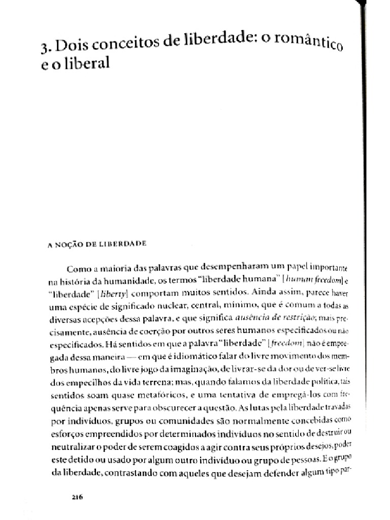 (Berlin) Dois Conceitos de Liberdade Romantico e Liberal | PDF