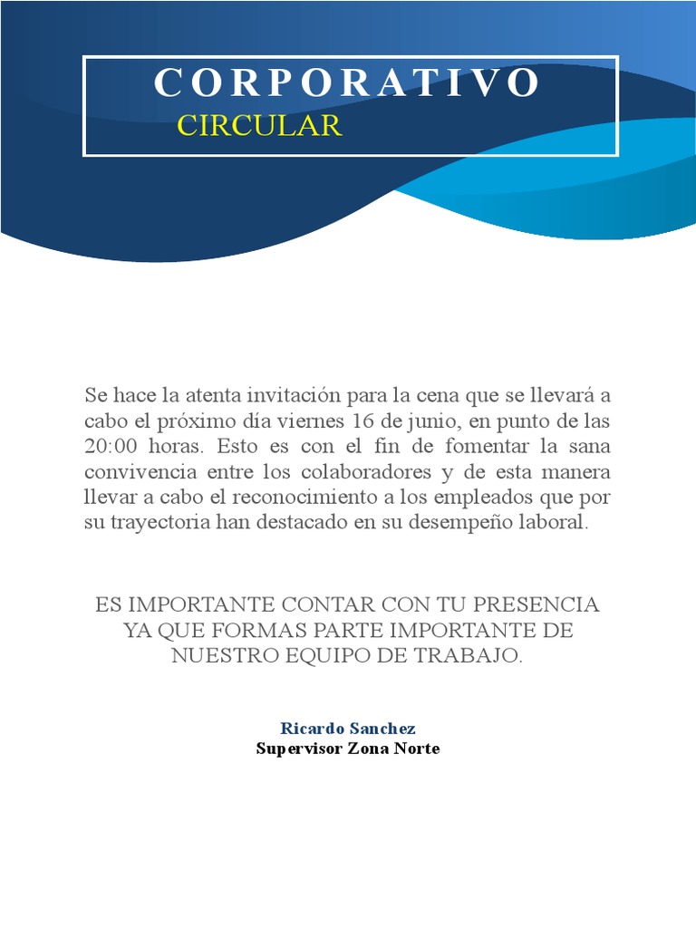 Ejemplo de Comunicado Corporativo | PDF