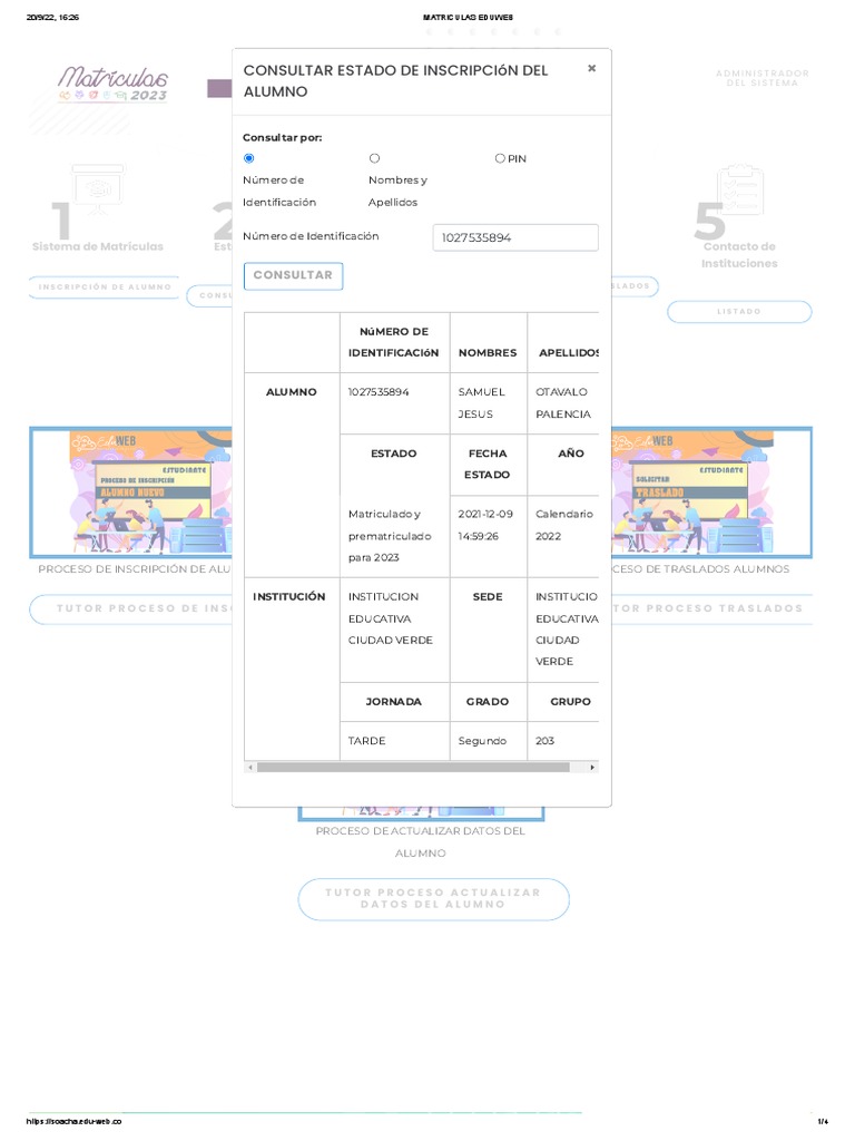 Guía de Matrículas Eduweb 2023 | PDF