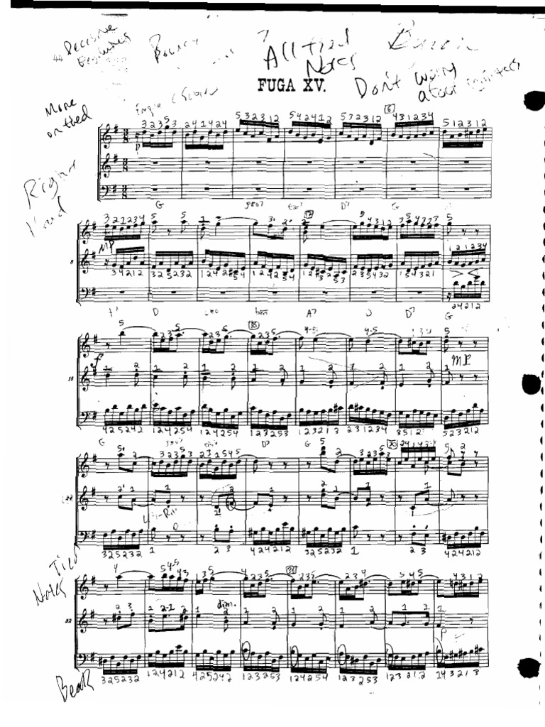 BWV 884 - Fugue in G, Open Score | PDF