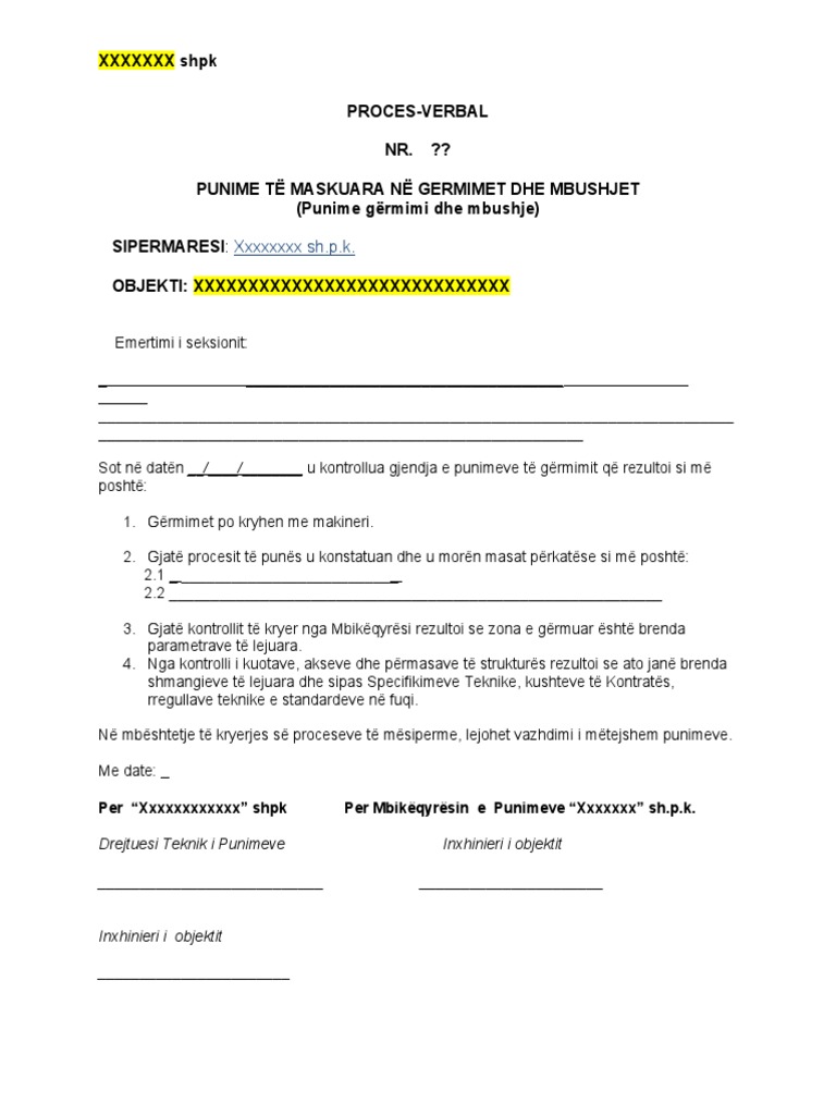 1.proces Verbal Punime Te Maskuara Germim Kasonete | PDF