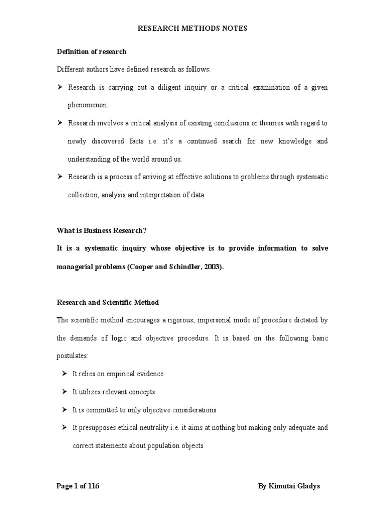 Bsu 305 Business Research Methods Notes | PDF | Qualitative Research ...