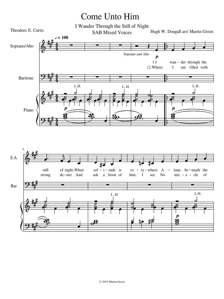 Come Unto Him: A Choral Arrangement | PDF | Vocal Music | Singing