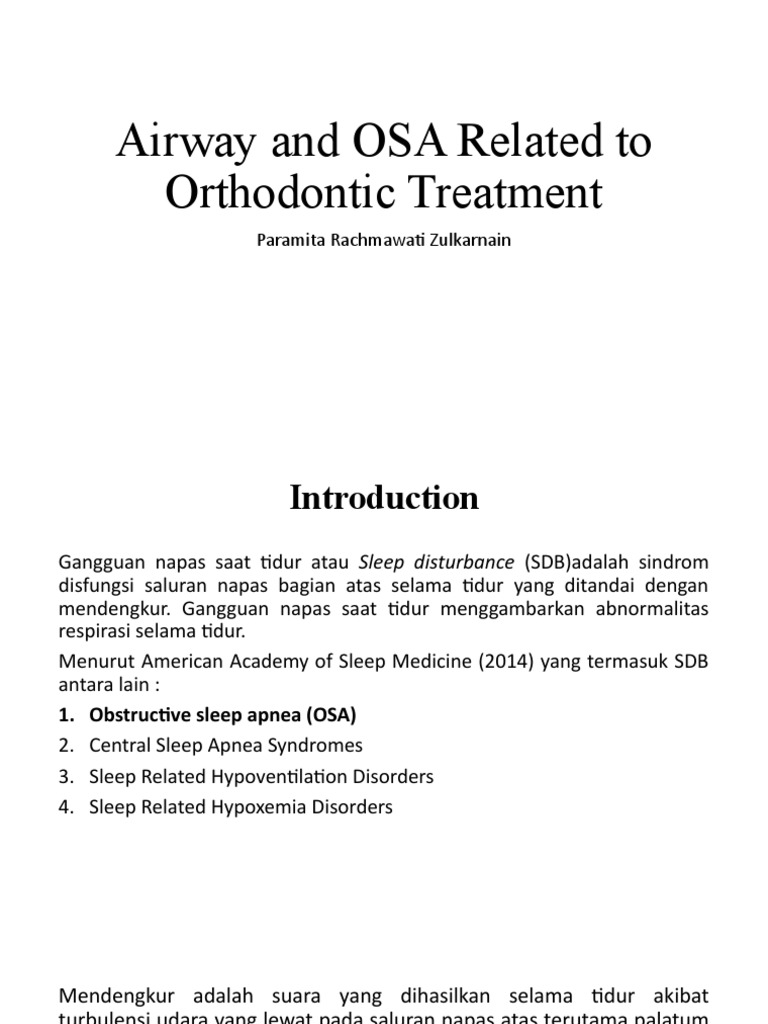Airway and OSA Related To Orthodontic Treatment | PDF