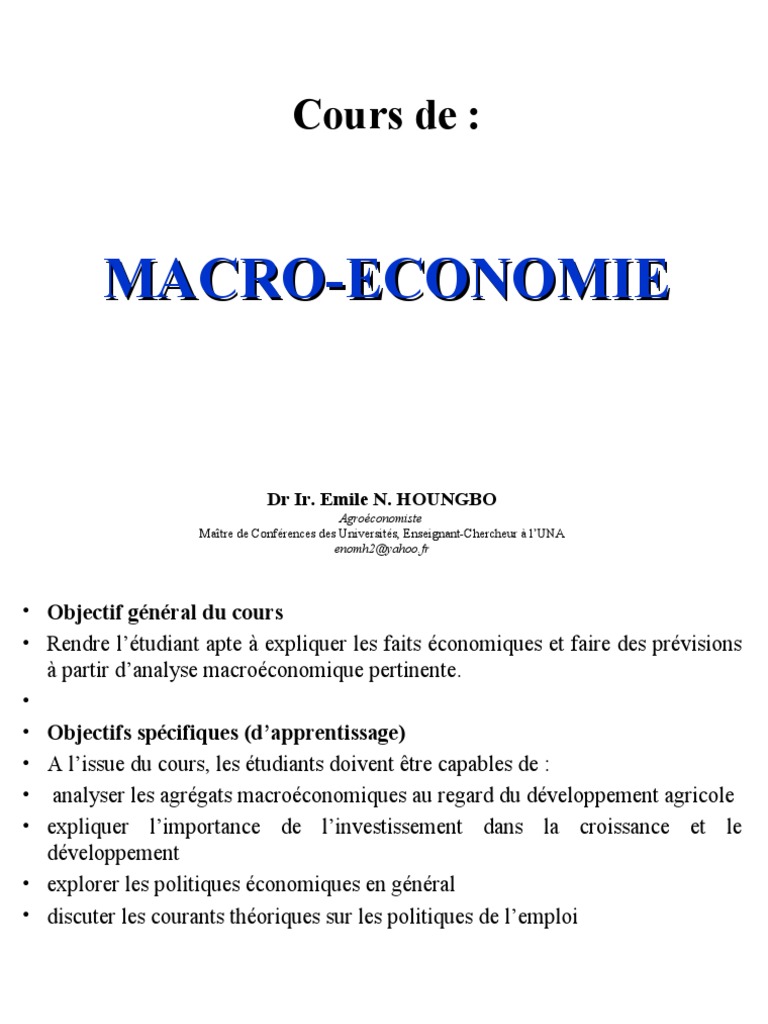 Cours de Macroeconomie - 2 Cag 2 | PDF | Keynésianisme | Macroéconomie