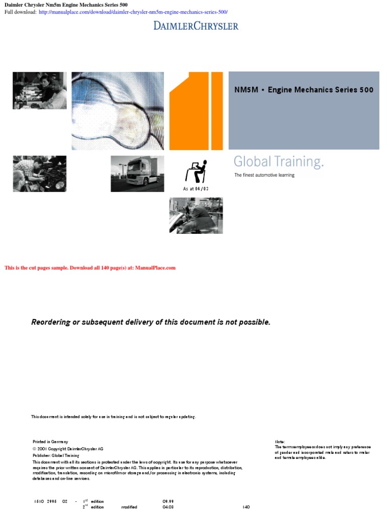 Daimler Chrysler Nm5m Engine Mechanics Series 500 | PDF | Internal ...