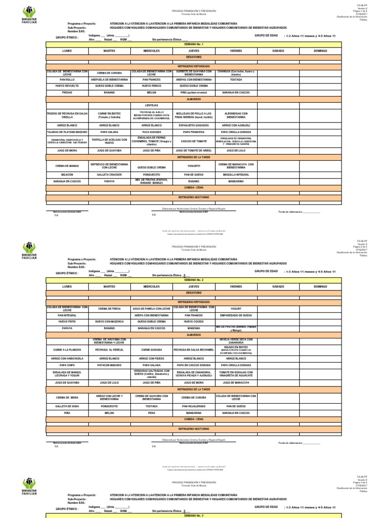 Ciclo de Menus v2 ULTIMO (2) | PDF | Cocinando | Cocina