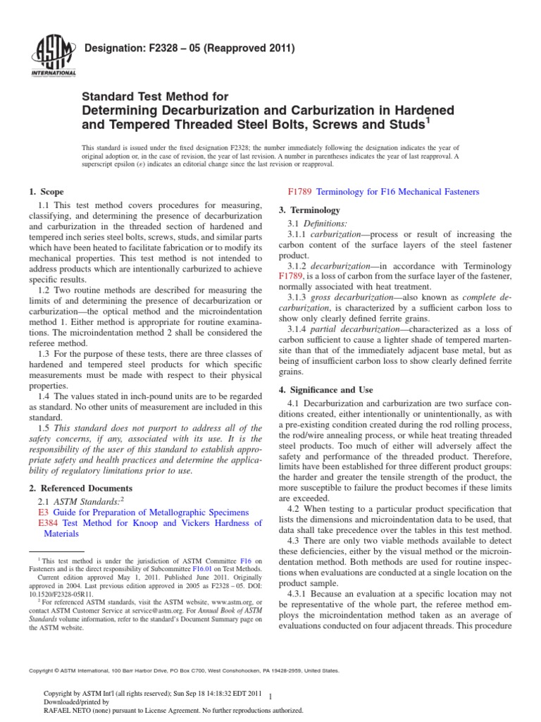 ASTM F2328.ocmx0135 | PDF | Screw | Heat Treating