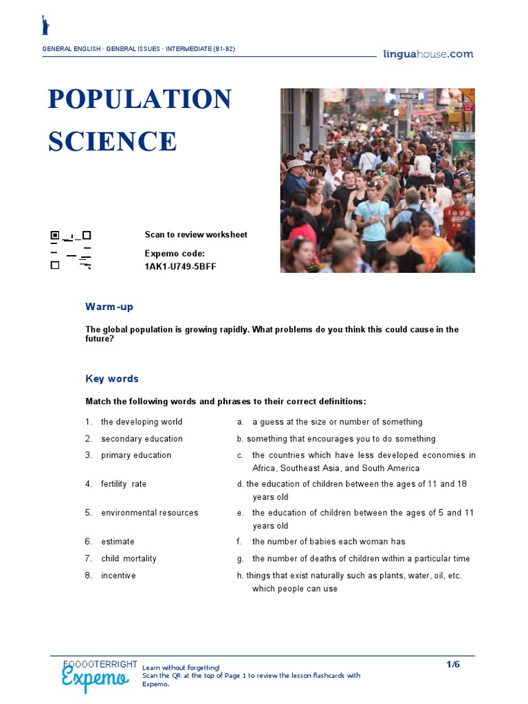 Population Science American English Student | PDF | Developing Country ...