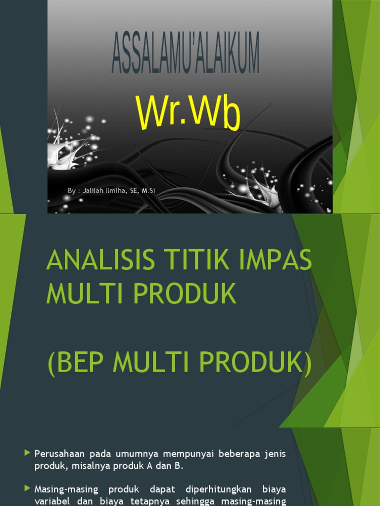 Part 7 - Analisis Titik Impas-BEP (Multi Produk) | PDF
