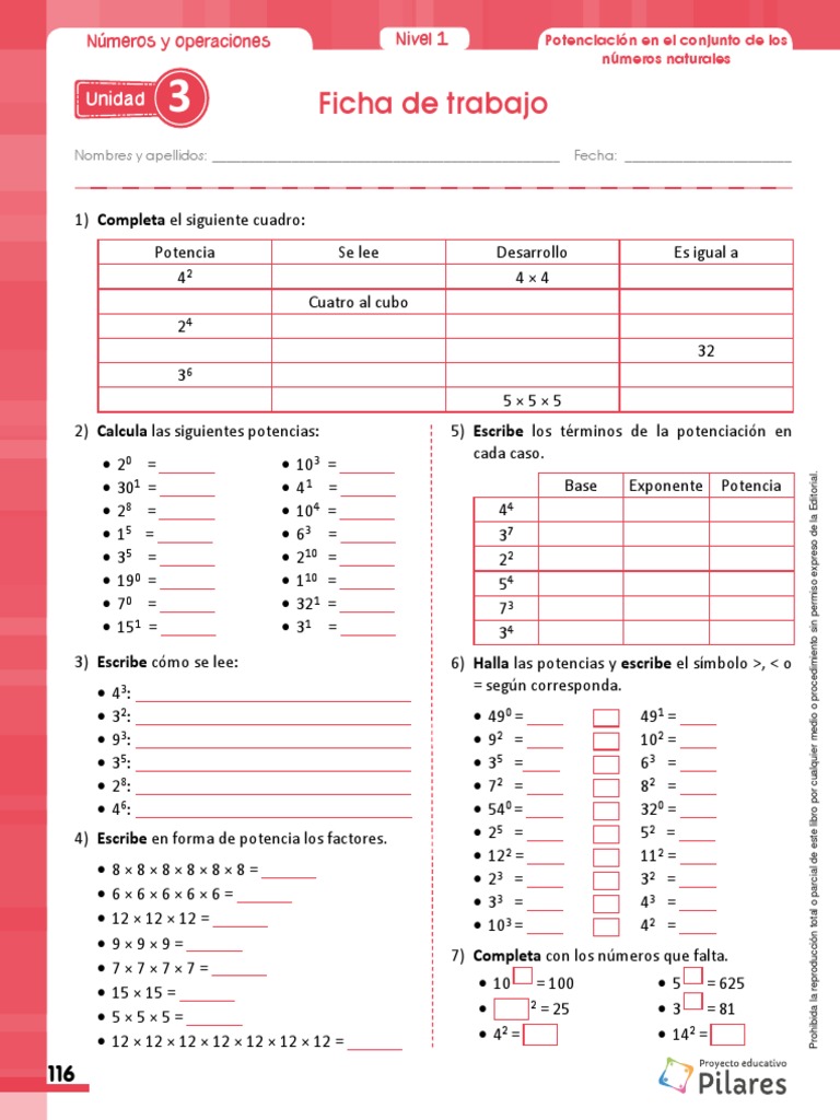 Potenciacion en El Conjunto de Los Numeros Naturales | PDF | Exponenciación | Apartamento