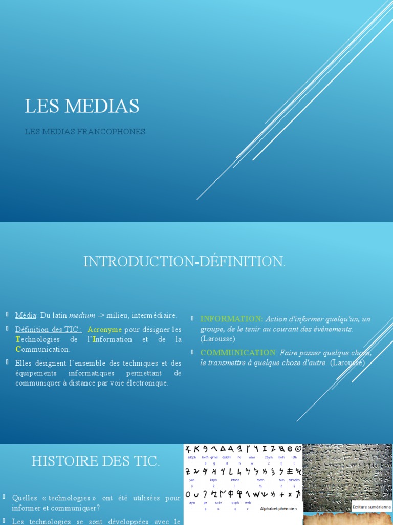 12. Les médias francophones | PDF | Journaux | Média (Communication)