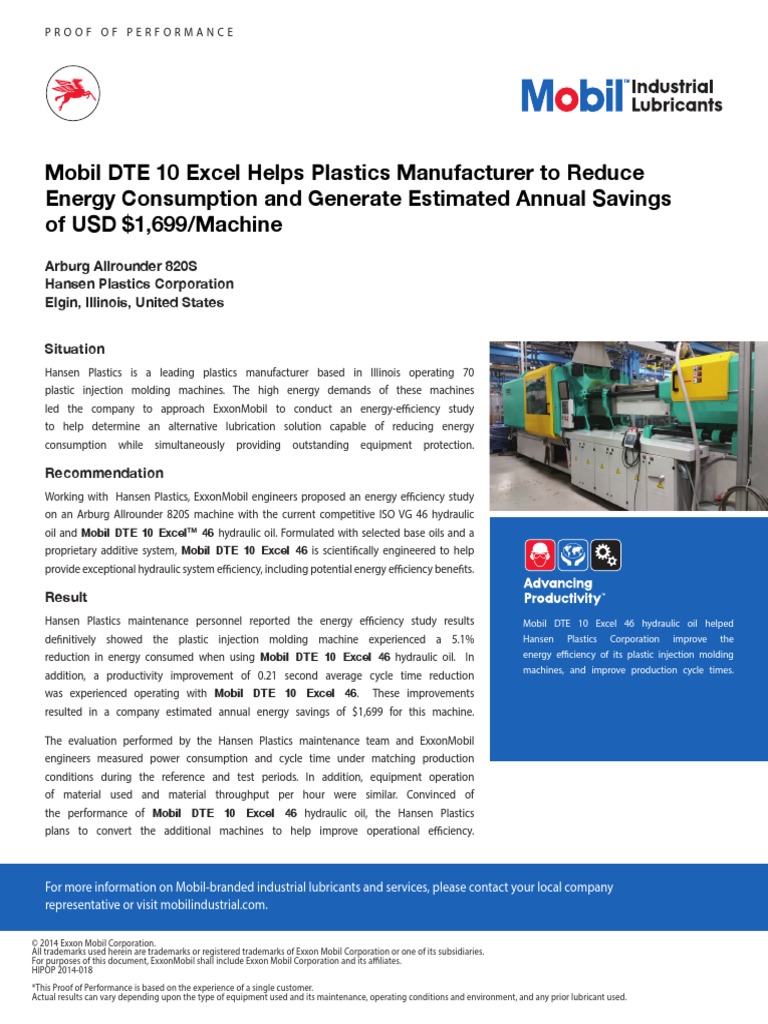 2014 018 HIPOP Mobil DTE 10 Excel Illinois Hansen Plastics (EN) | Download Free PDF | Efficient ...