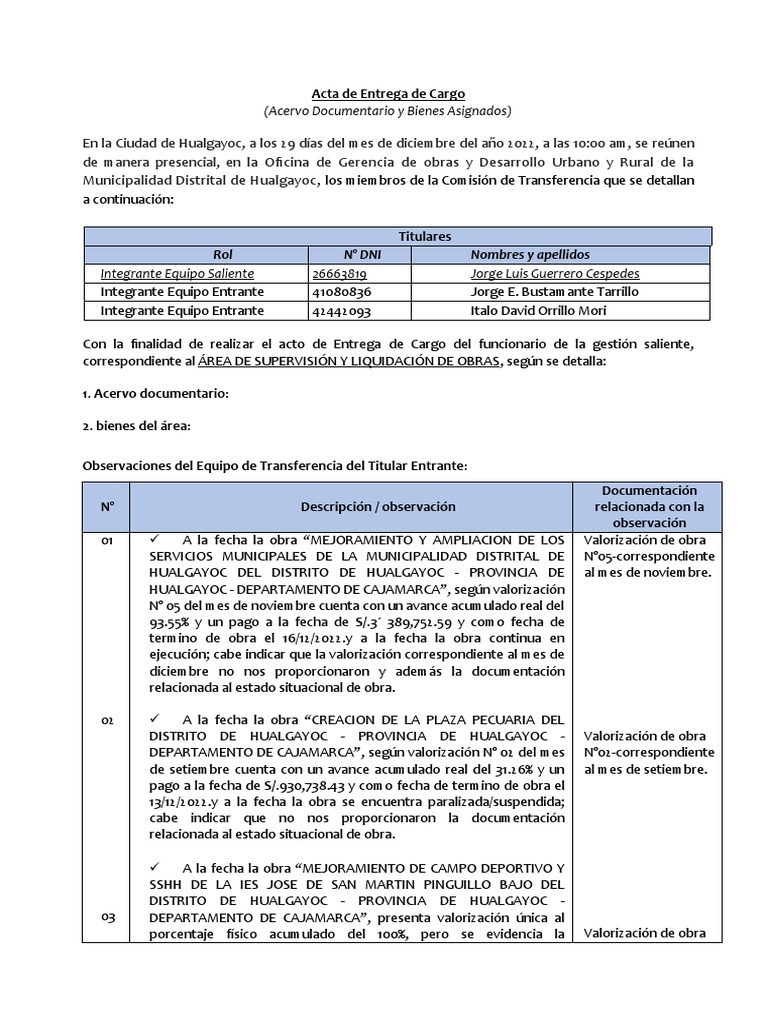 Anexo 7 - Formatos de Actas Oke - Supervision y Liq. | PDF | Gobierno