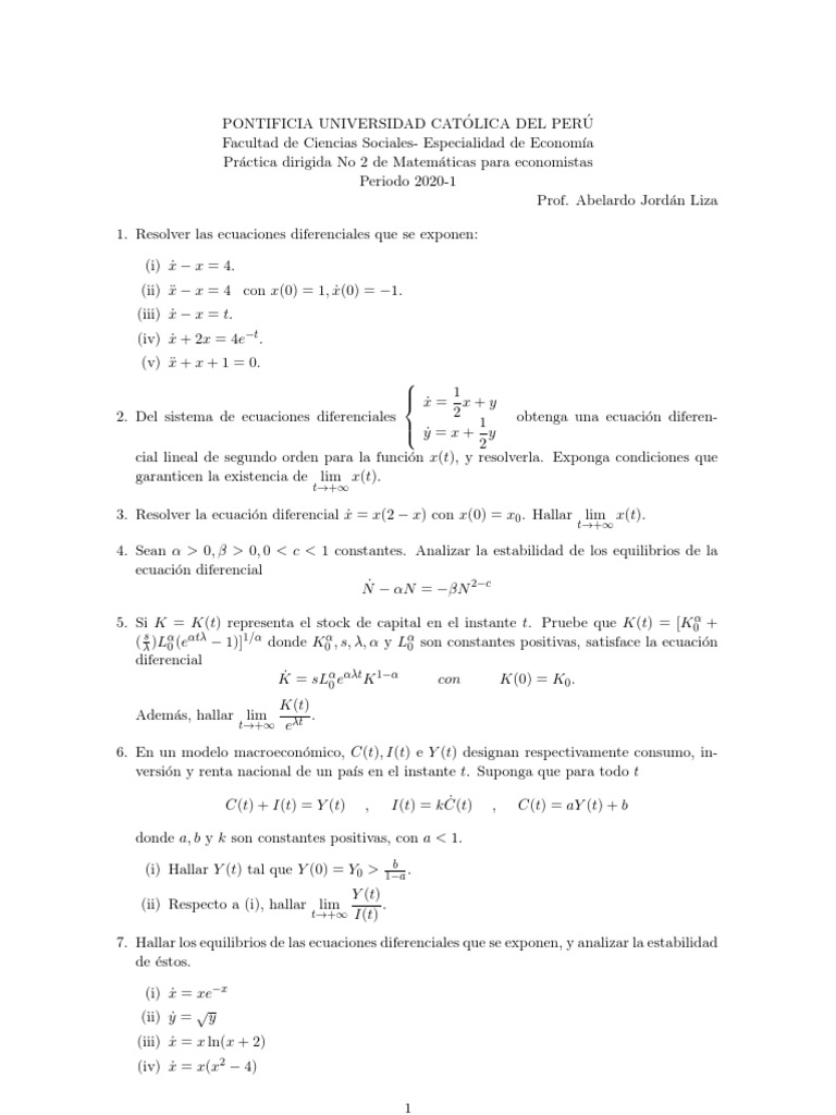 PD2 | PDF | Ecuaciones | Ecuaciones diferenciales