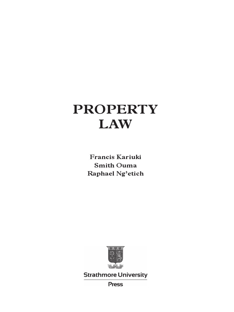 Kariuki Ouma Ng'etich - Property Law Book - 2016 | PDF | Leasehold ...