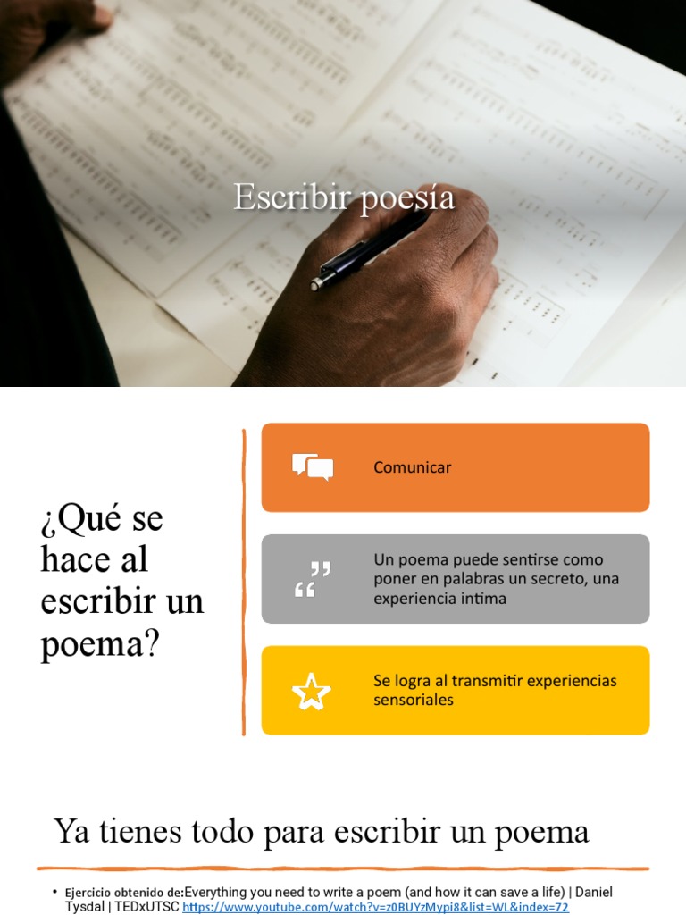 Presentación PP Escribir Poesía | PDF | Arte | Poesía
