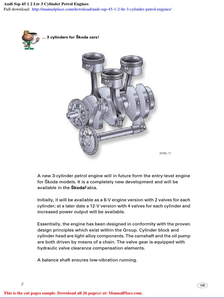 Audi SSP 45-1-2 LTR 3 Cylinder Petrol Engines | PDF | Pump | Engines