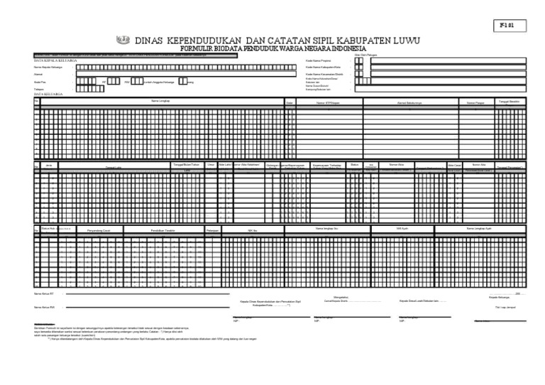 Dinas Kependudukan Dan Catatan Sipil Kabupaten Luwu: Formulir Biodata ...