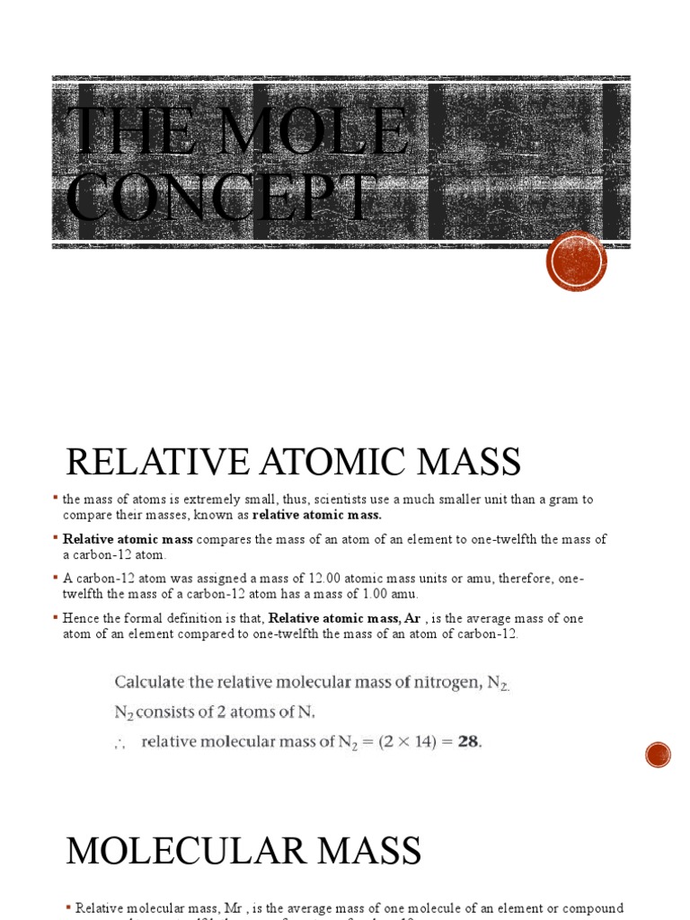 Form 4 Chemistry - Moles, Mass and Molar Mass | PDF | Mole (Unit) | Molecules