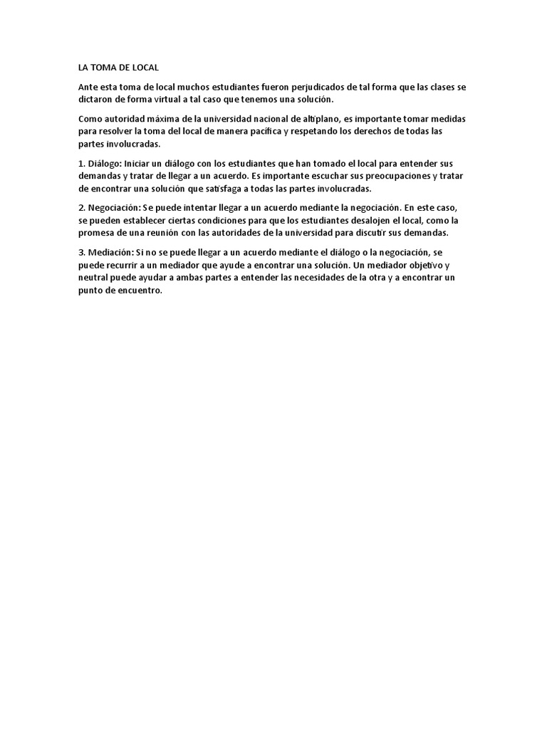 LA TOMA DE LOCAL Bryan Steve | PDF | Crecimiento personal y profesional ...