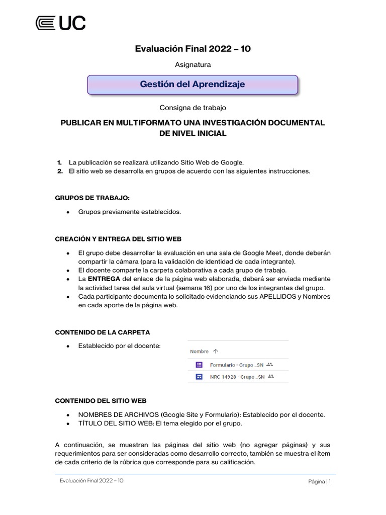 Consigna de evaluación final 2022-10 | PDF | Estilo apa | Evaluación
