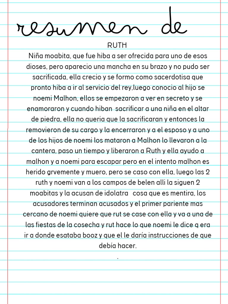 Resumen de Pelicula de Ruth | PDF