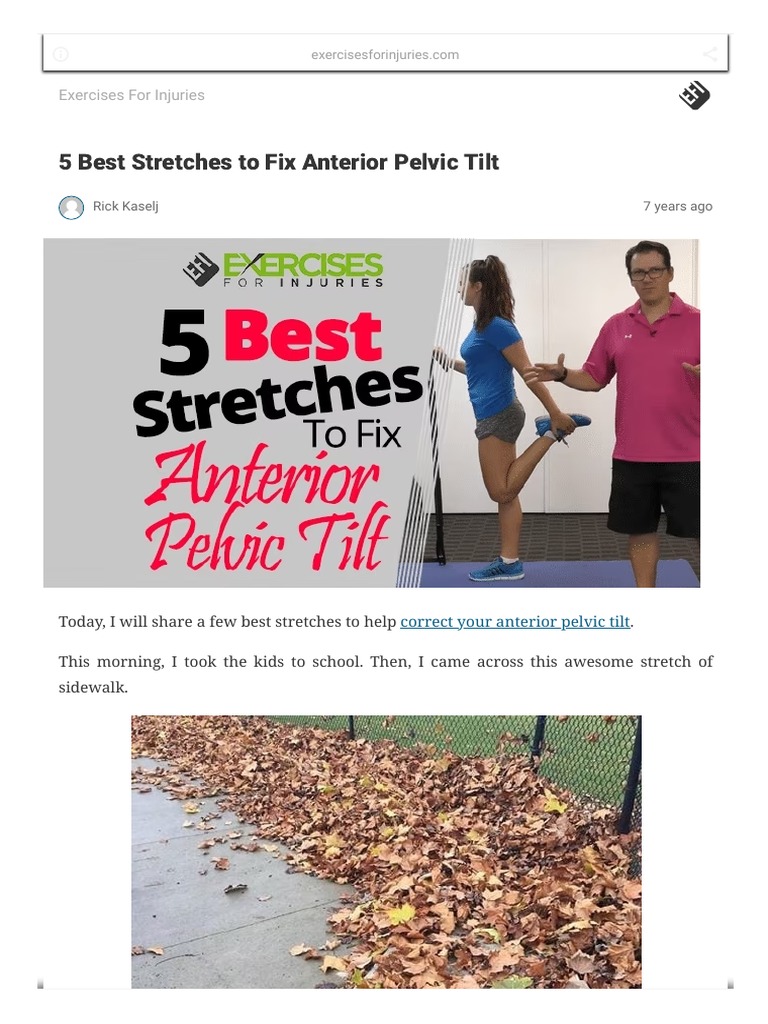 5 Best Stretches To Fix Anterior Pelvic Tilt | PDF | Pelvis | Hip