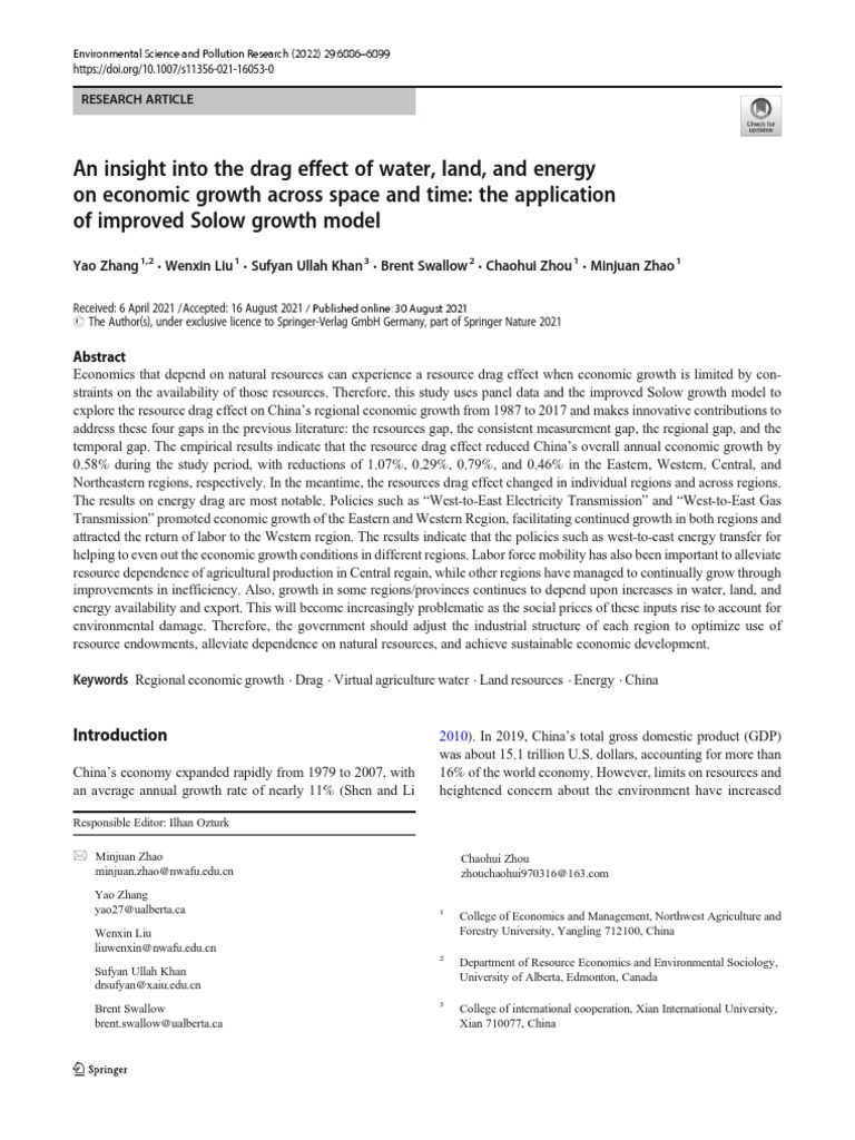 An Insight Into The Drag Effect of Water Land and Energy | PDF ...