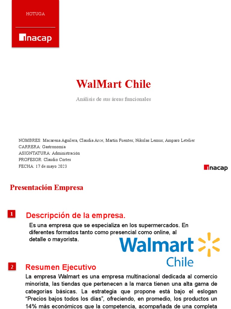Análisis de Walmart Chile y sus áreas funcionales | PDF | Supermercado ...