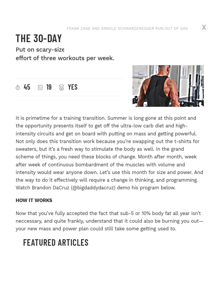30-Day Muscle Growth Plan | PDF | Physical Exercise | Weight Training