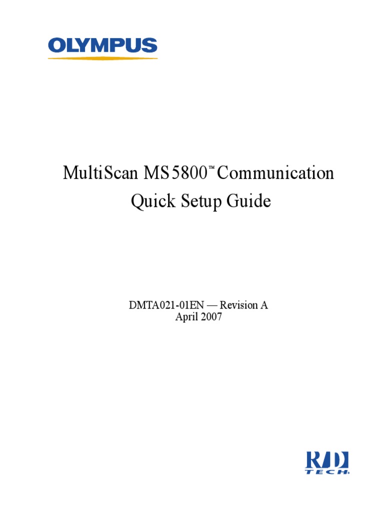 DMTA021 01EN A MultiScan MS5800 Quick Setup Guide en | PDF | Internet ...