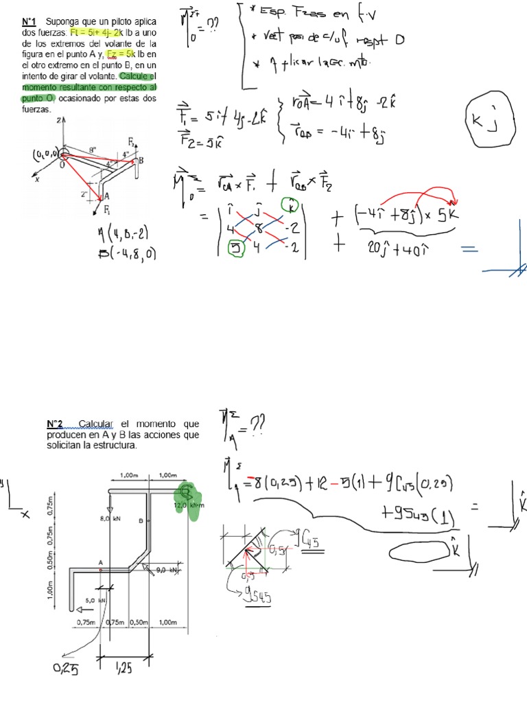 Ejercicios de Momentos Eje | PDF