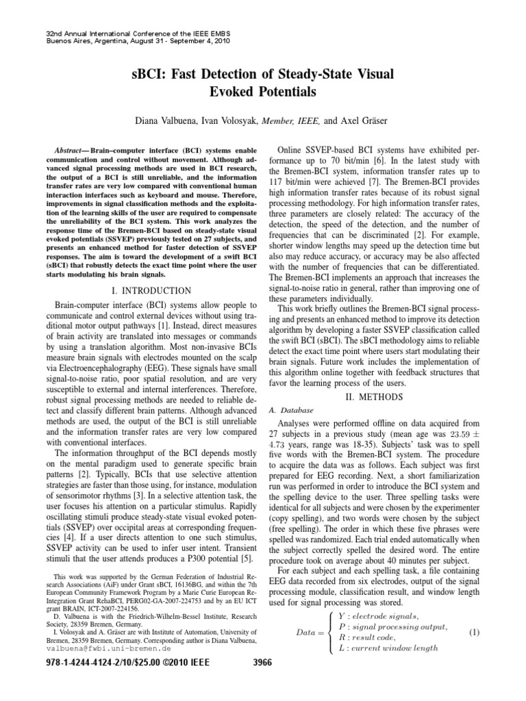 sBCI Fast Detection of Steady-State Visual Evoked Potentials | PDF ... sBCI Fast Detection of Steady-State Visual Evoked Potentials | PDF ...