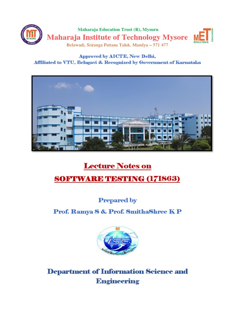 17is63 Software Testing | PDF | Software Testing | Engineering 17is63 Software Testing | PDF | Software Testing | Engineering