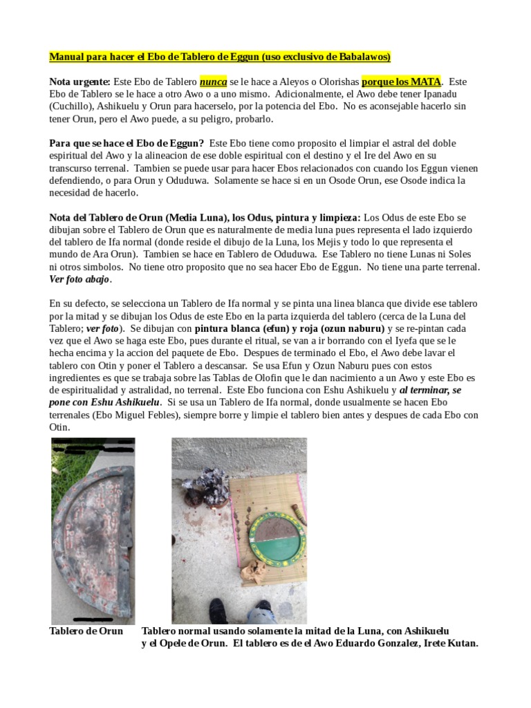 ebbo de tablero de egun2023 | PDF | Santeria | Religión étnica