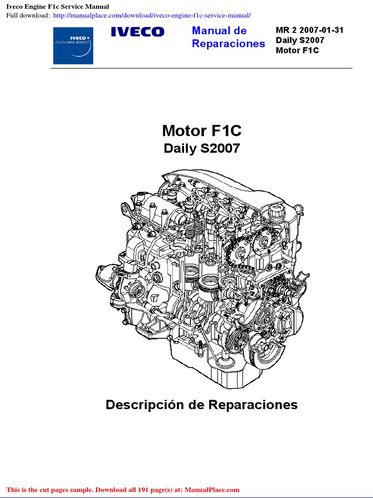 Iveco Engine f1c Service Manual | PDF | Inyección de combustible | Motor de combustión interna